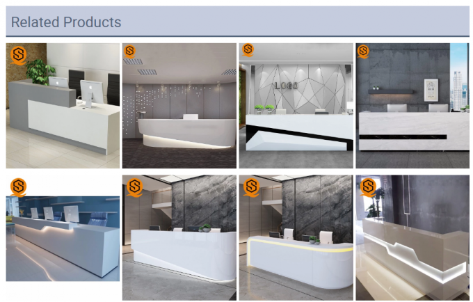 5m Solid Surface Reception Desk Airport Front Desk Fire Resistant