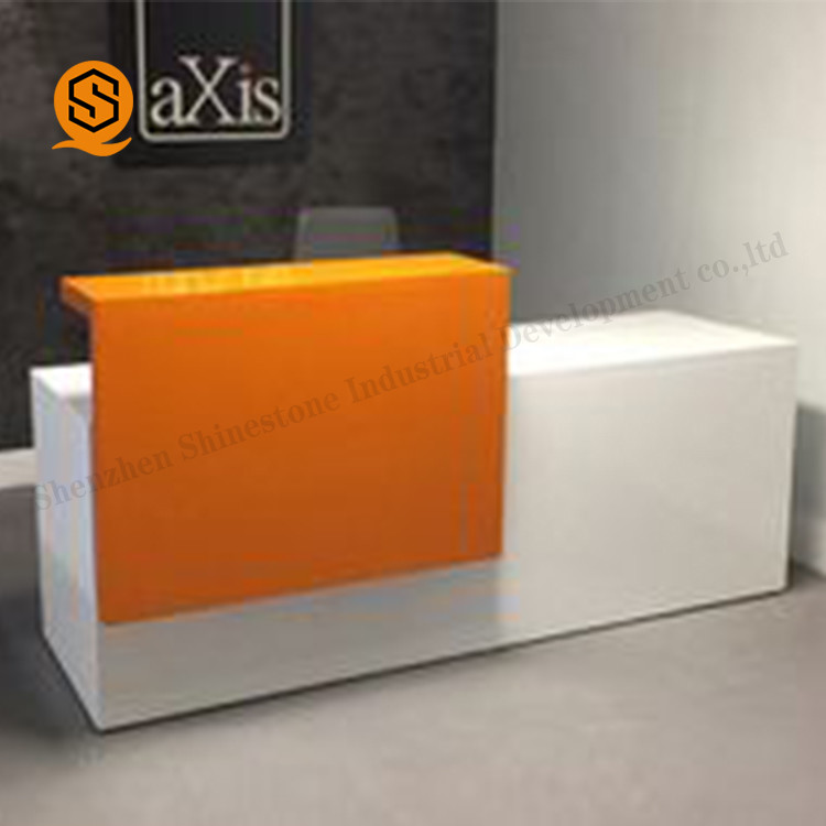 Scratch Resistance Office Reception Counters Solid Surface White And ...